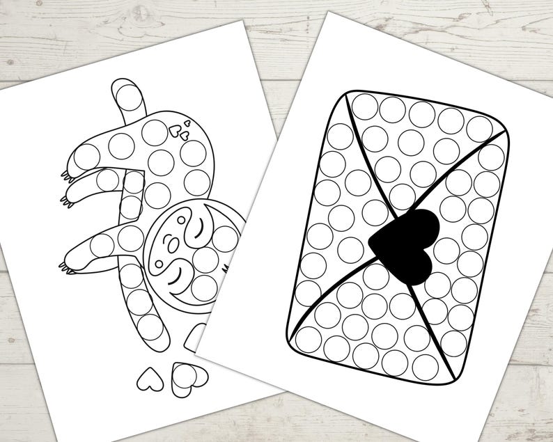 Valentine's Day Dot Marker Printable Pages, Valentines Do a Dot ...