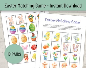 Memory Game Printable Easter Game Printables Matching Card - Etsy