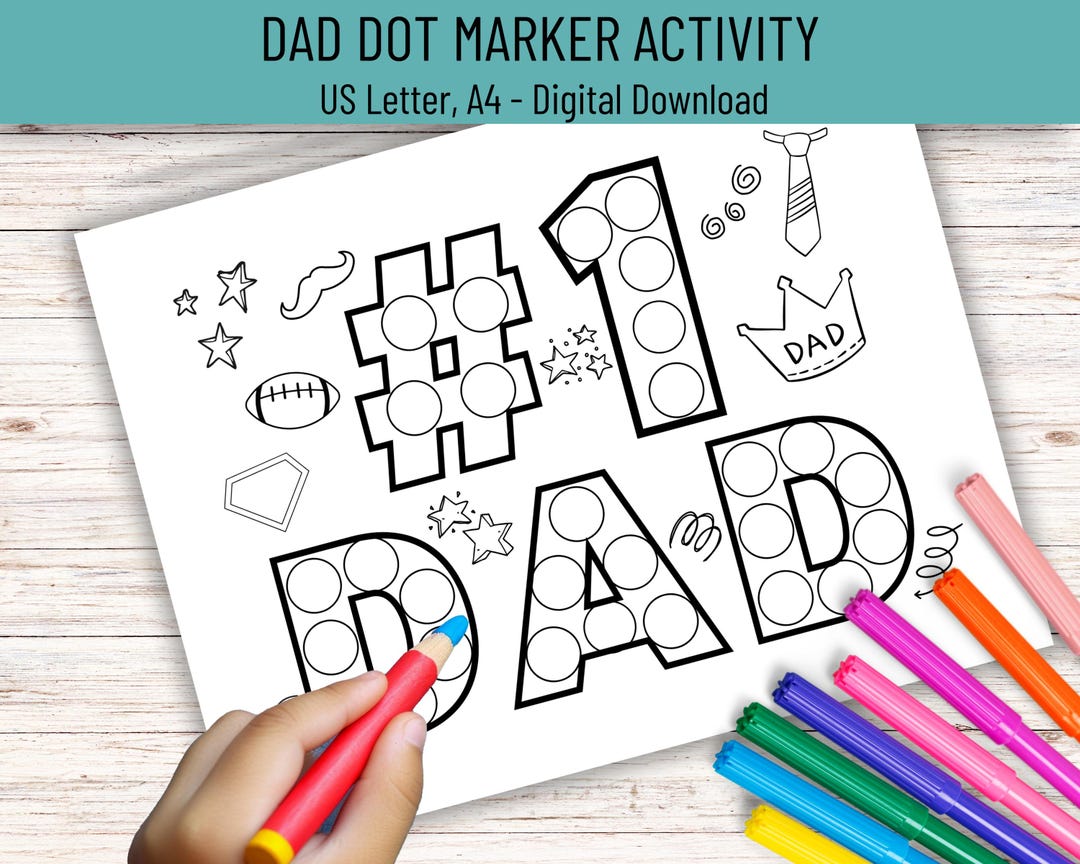 Dad Dot Marker Activity Page, Father's Day Do a Dot, Toddler Gift for ...