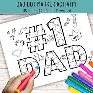 Dad Dot Marker Activity Page, Father's Day Do a Dot, Toddler Gift for ...