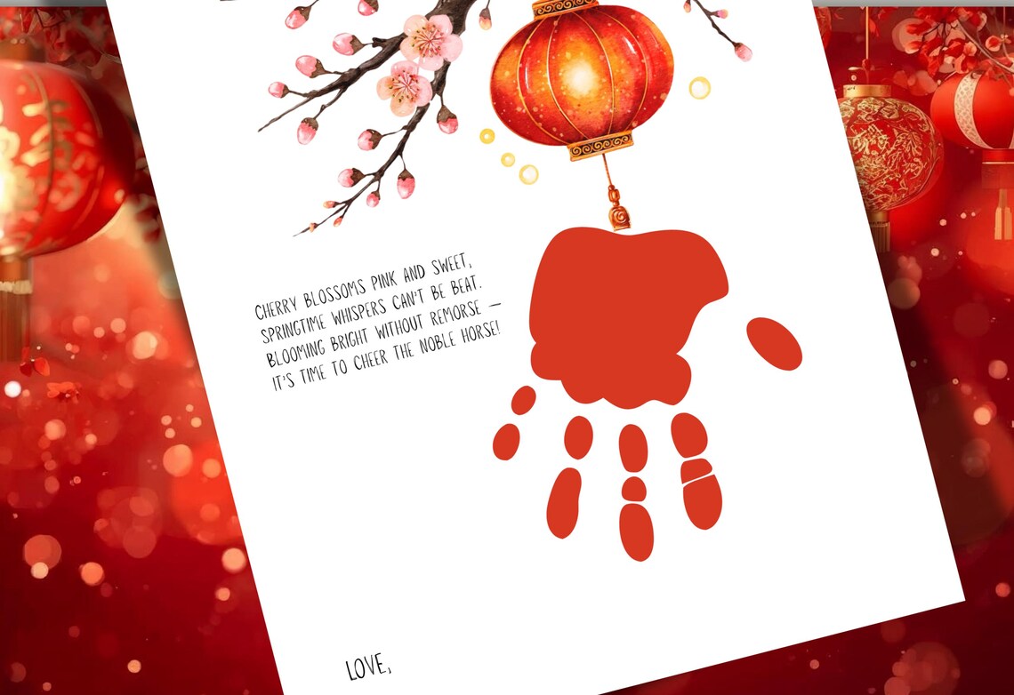 2026 Lunar New Year Handprint Craft Bundle, Chinese New Year Handprint ...