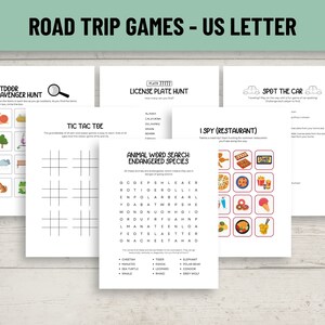 Road Trip Games Printable for Kids, Road Trip Activity Pages, Travel ...