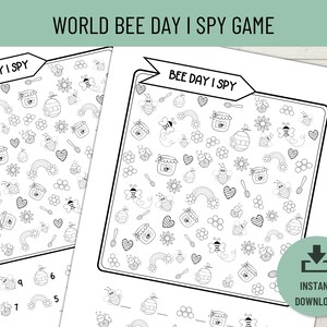 World Bee Day I Spy Printable Game Bee Day Coloring Pages for - Etsy