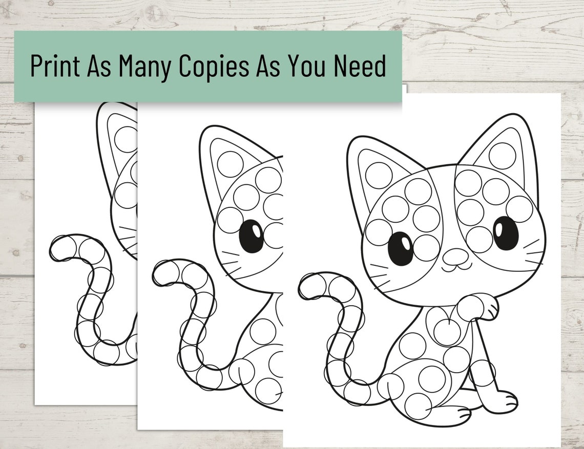 Pets Dot Marker Printable Activity Pages, Do a Dot Coloring, Do a Dot ...