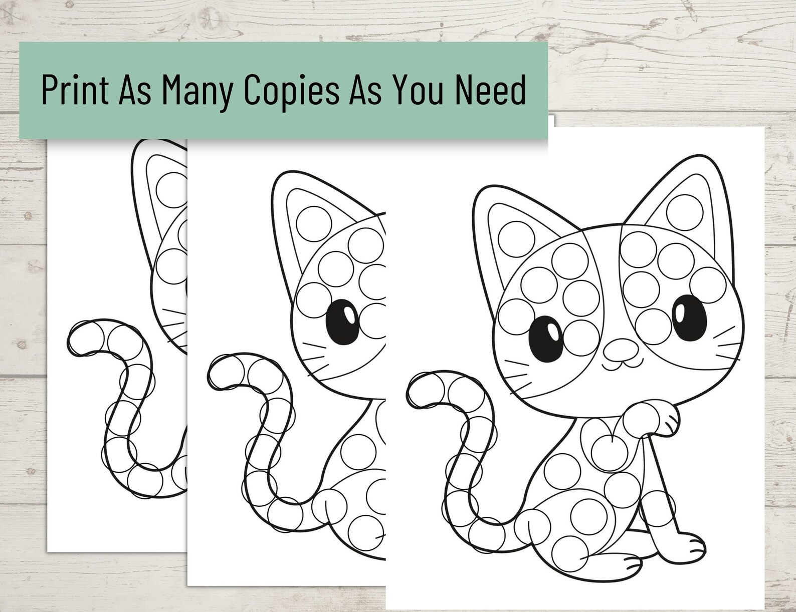 Pets Dot Marker Printable Activity Pages, Do a Dot Coloring, Do a Dot ...