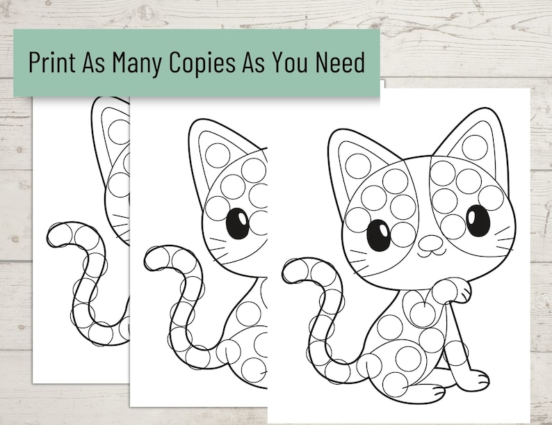 Pets Dot Marker Printable Activity Pages, Do a Dot Coloring, Do a Dot ...