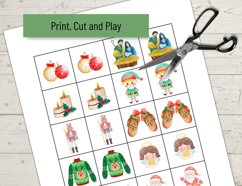 Christmas Matching Game, Printable Christmas Memory Game, Winter ...