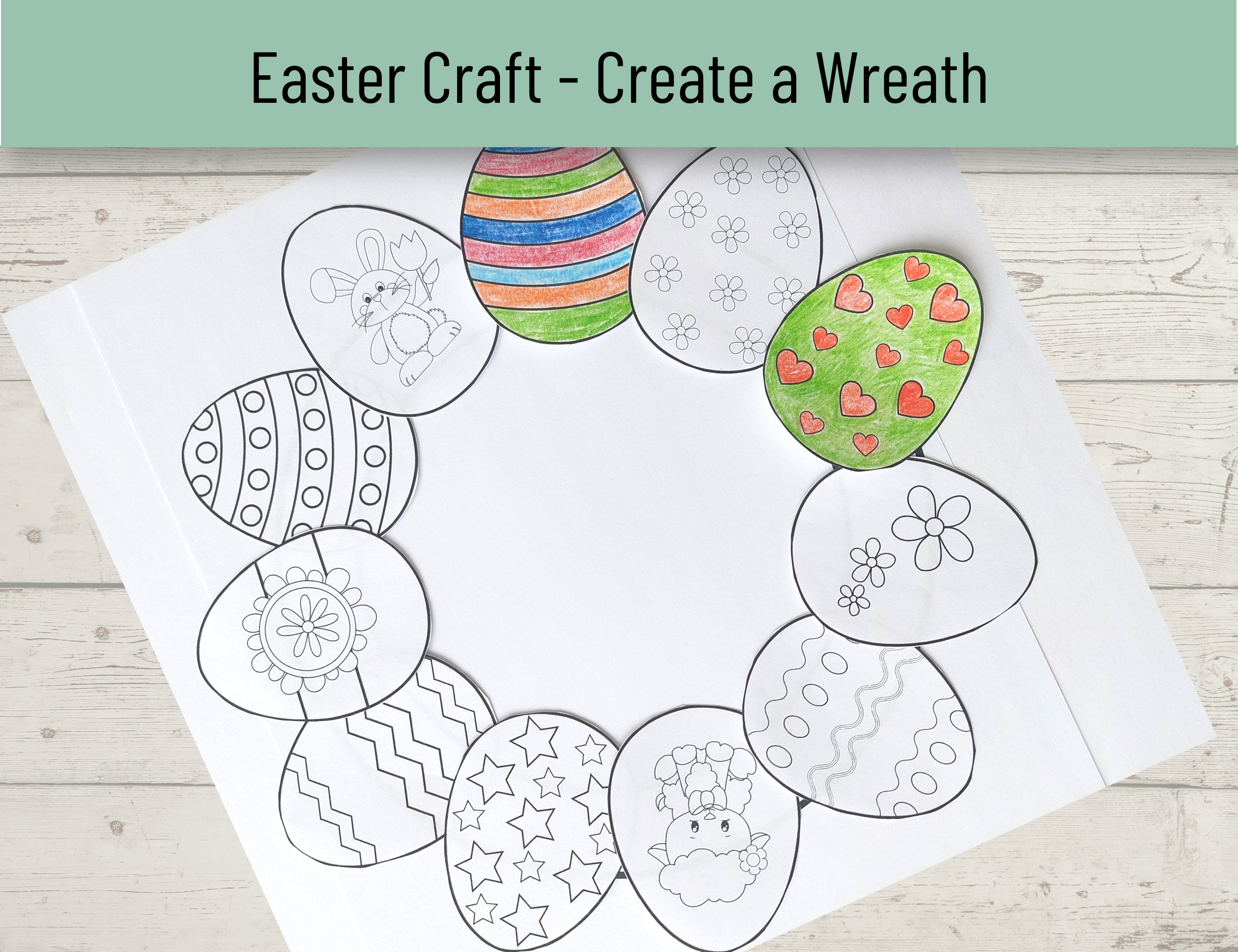 Easter Egg Craft for Kids Printable Easter Coloring Crafts - Etsy
