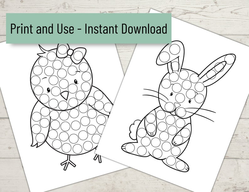 Easter Dot Marker Printable Activity Pages Easter Do a Dot - Etsy
