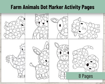 Pets Dot Marker Printable Activity Pages, Do a Dot Coloring, Do a Dot ...