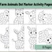 Farm Animals Dot Marker Printable Activity Pages, Do a Dot Coloring, Do ...