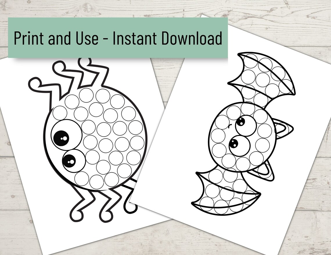 Halloween Dot Marker Printable Activity Pages, Halloween Do a Dot ...