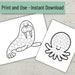 Sea Animals Dot Marker Printable Activity Pages, Do a Dot Coloring, Do ...