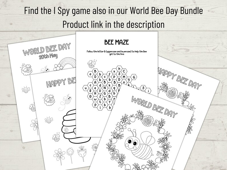 World Bee Day I Spy Printable Game, Bee Day Coloring Pages for Kids ...