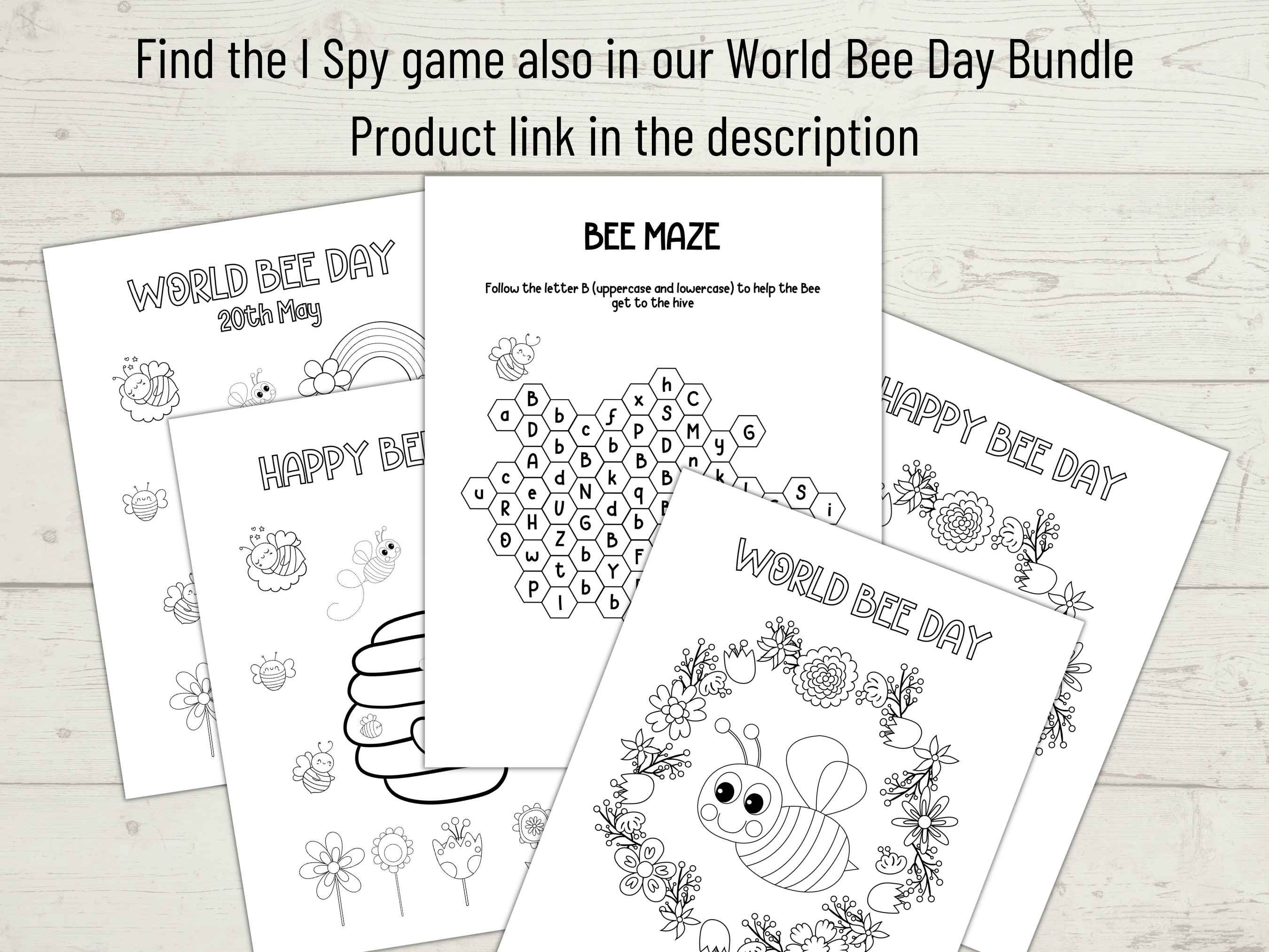 World Bee Day I Spy Printable Game, Bee Day Coloring Pages for Kids ...