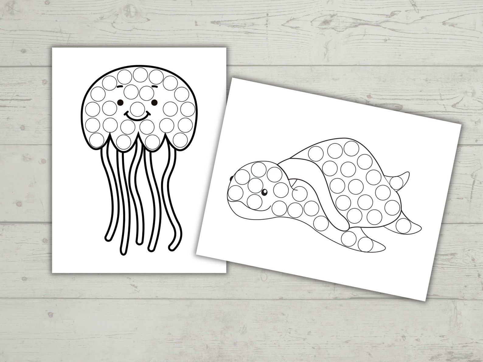 Sea Animals Dot Marker Printable Activity Pages, Do a Dot Coloring, Do ...