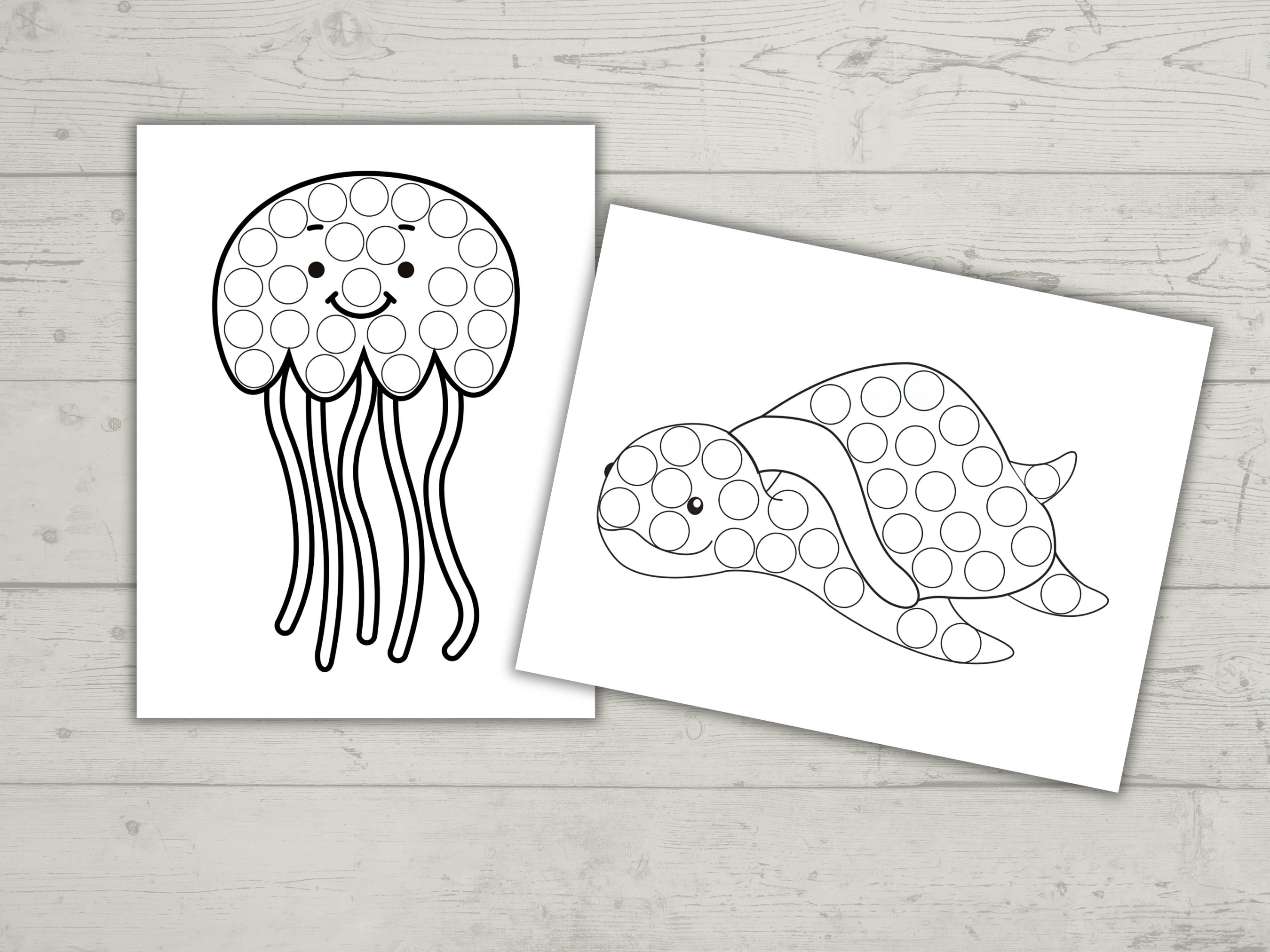 Sea Animals Dot Marker Printable Activity Pages, Do a Dot Coloring, Do ...