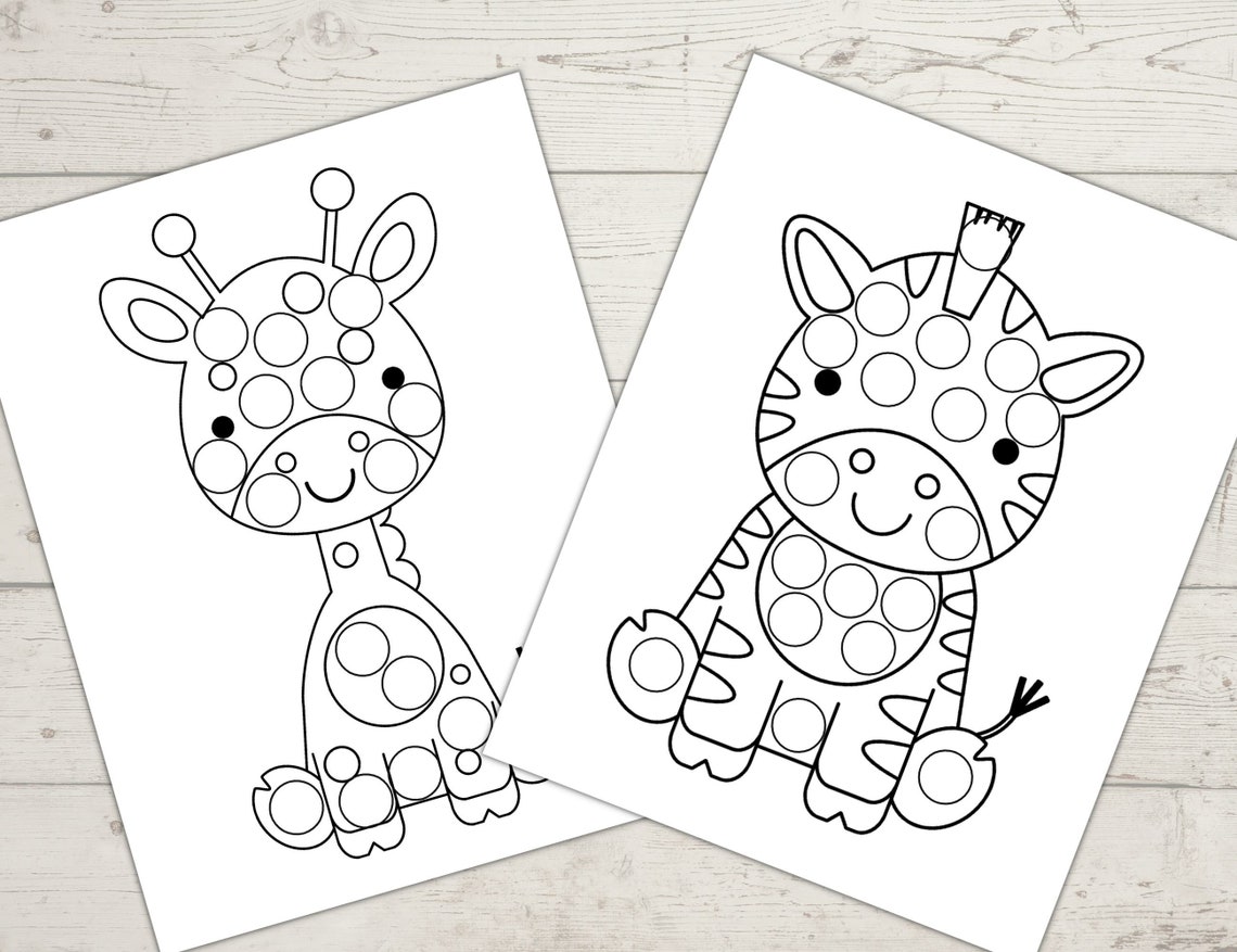Safari Animals Dot Marker Printable Activity Pages, Do a Dot Coloring ...