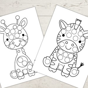 Safari Animals Dot Marker Printable Activity Pages, Do a Dot Coloring ...