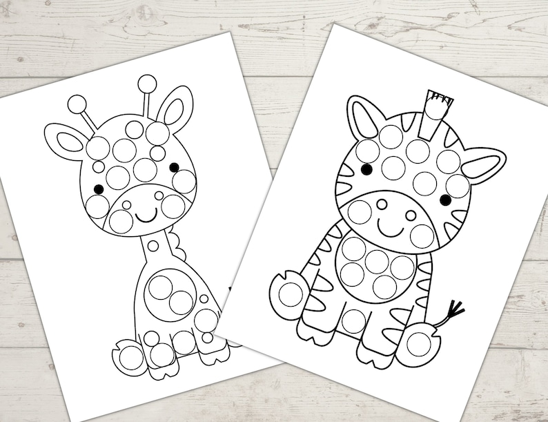 Safari Animals Dot Marker Printable Activity Pages, Do a Dot Coloring ...