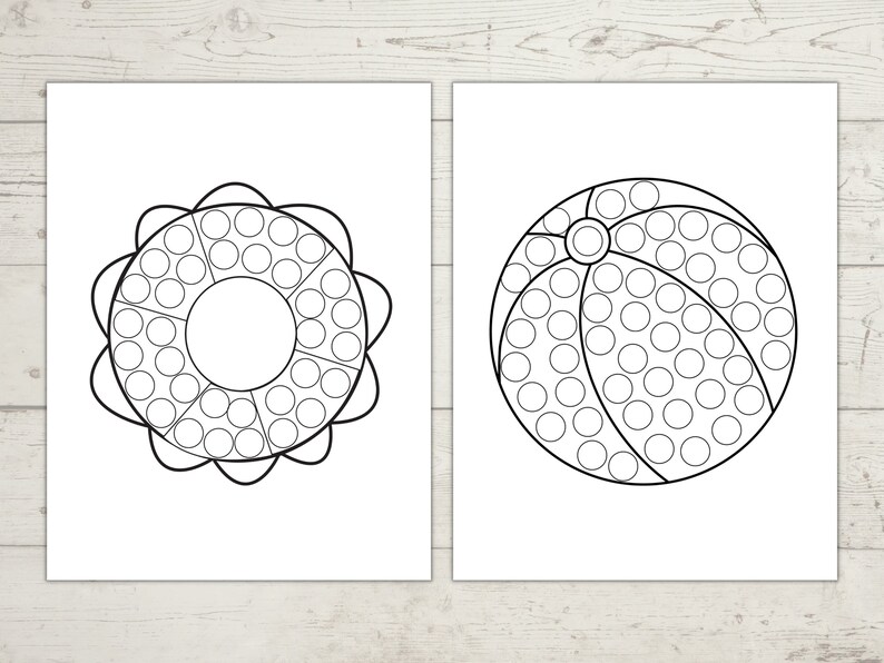 Summer Dot Marker Pages, Summer Do a Dot Printable Pages, Beach Do a ...