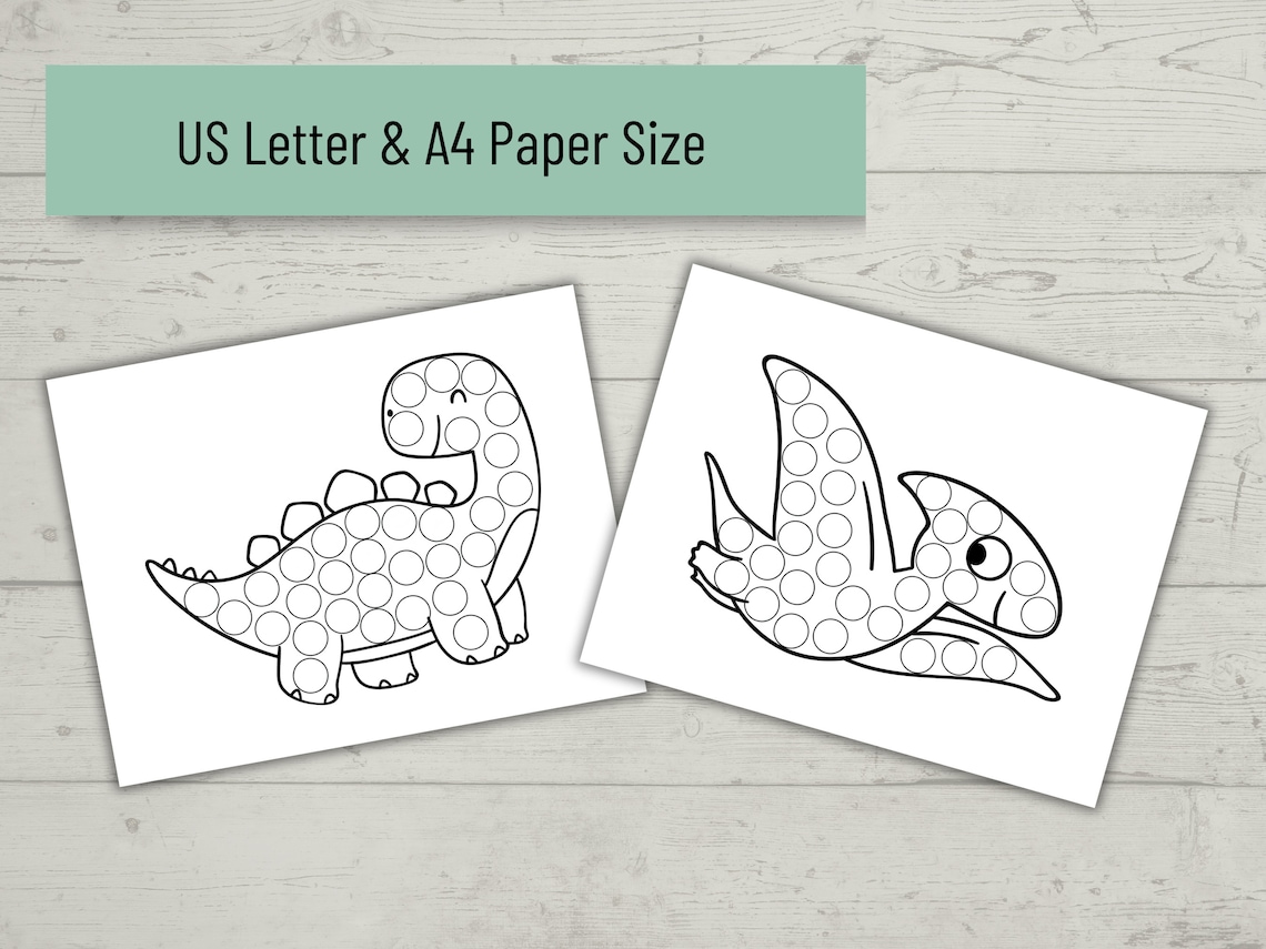 Dinosaur Dot Marker Printable Activity Pages, Do a Dot Coloring, Do a ...