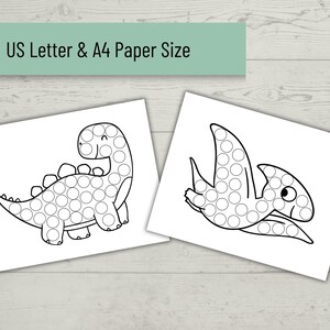 Dinosaur Dot Marker Printable Activity Pages, Do a Dot Coloring, Do a ...