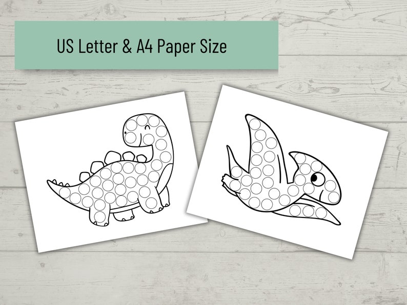 Dinosaur Dot Marker Printable Activity Pages, Do a Dot Coloring, Do a ...