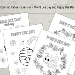 World Bee Day Printable Activity Pages, Bee Day Coloring Pages for Kids ...