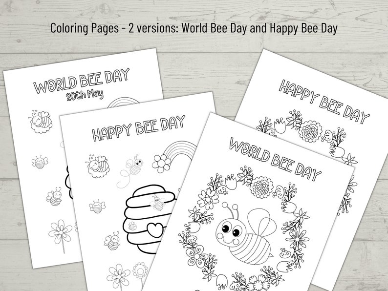 World Bee Day Printable Activity Pages, Bee Day Coloring Pages for Kids ...