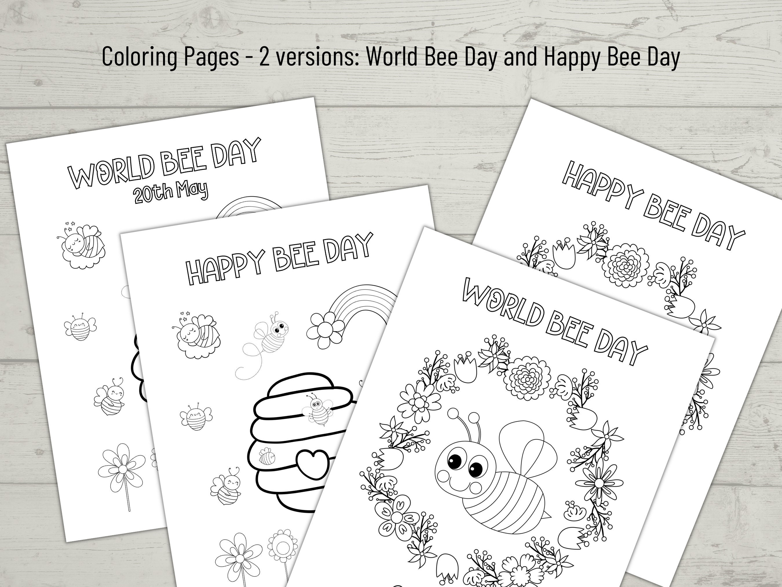 World Bee Day Printable Activity Pages, Bee Day Coloring Pages for Kids ...