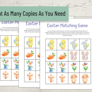 Easter Matching Game for Kids, Easter Printable Memory Game, Spring ...