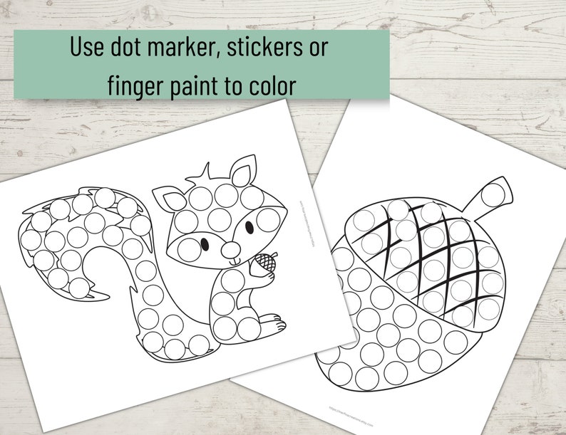 Woodland Dot Marker Printable Activity Pages, Do a Dot Coloring, Do a ...