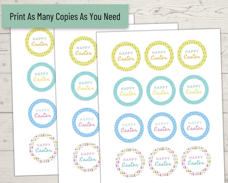 Happy Easter Cupcake Toppers Printable Easter Printable | Etsy