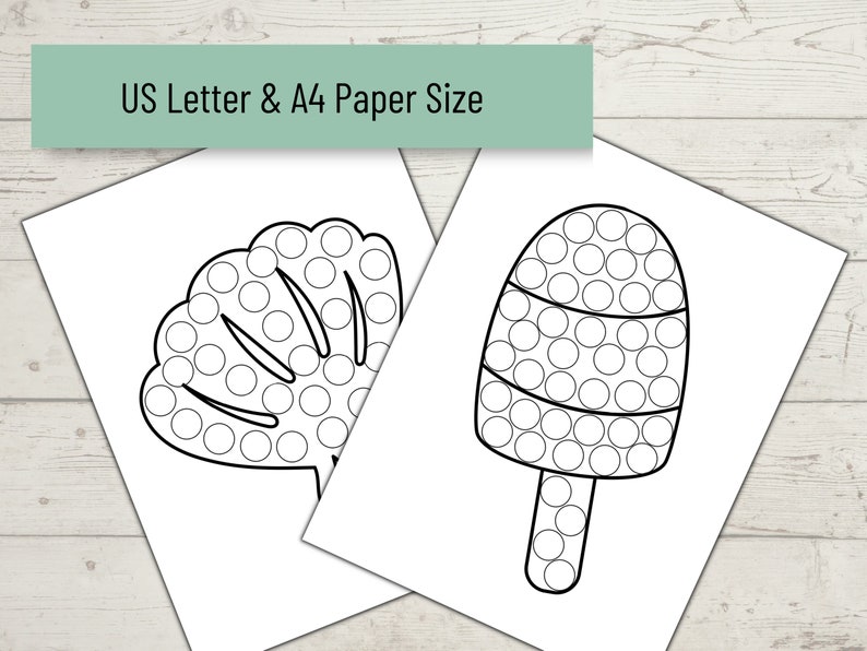 Summer Dot Marker Pages, Summer Do a Dot Printable Pages, Beach Do a ...