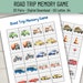 Road Trip Memory Game for Kids, Transportation Printable Memory Game ...