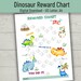 Dinosaur Reward Chart, Printable Potty Training Chart, Preschool Reward ...