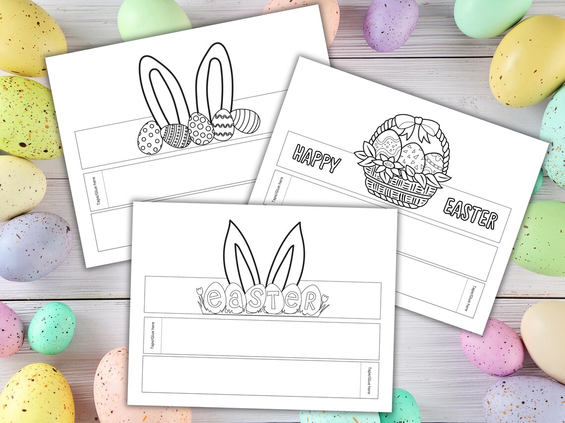 Easter Paper Crown Hats, Easter Coloring Paper Crown Craft, Easter ...