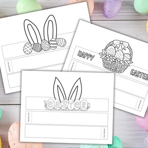 Easter Paper Crown Hats, Easter Coloring Paper Crown Craft, Easter ...