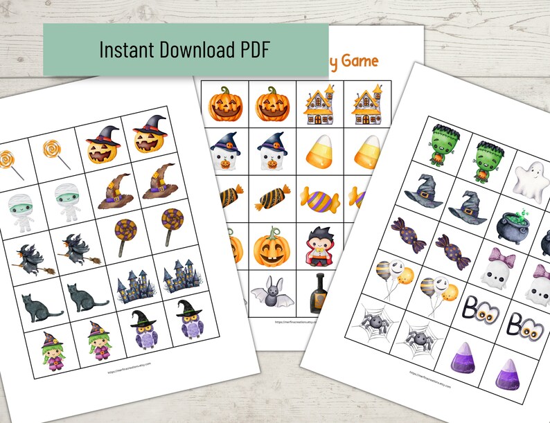 Halloween Matching Game for Kids, Halloween Printable Memory Game, Fall ...