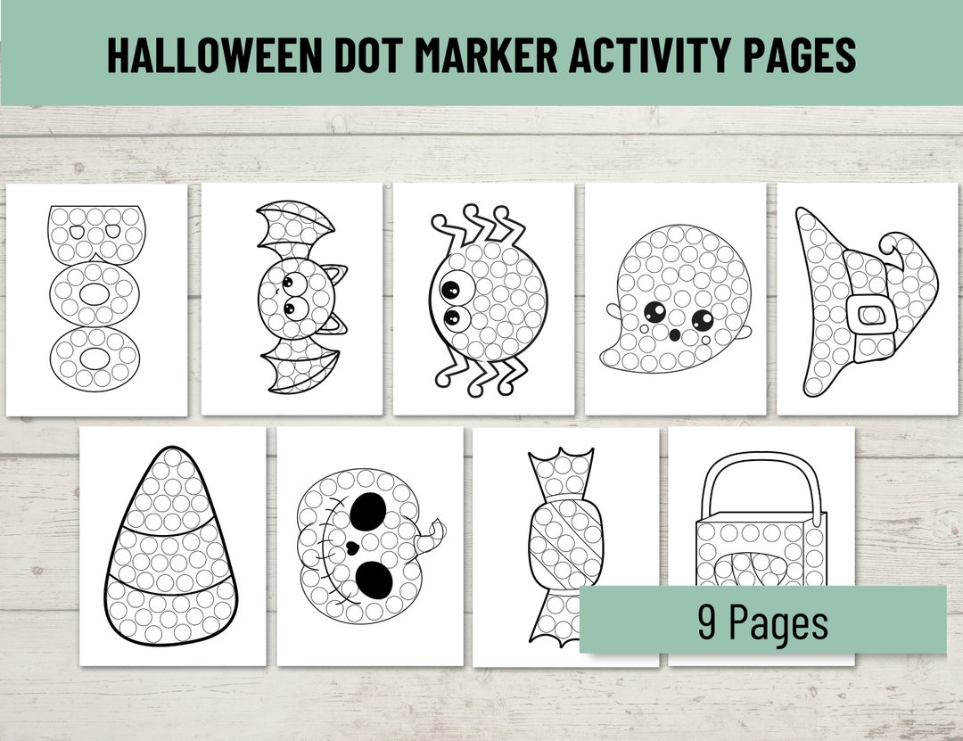 Halloween Dot Marker Printable Activity Pages Halloween Do a - Etsy