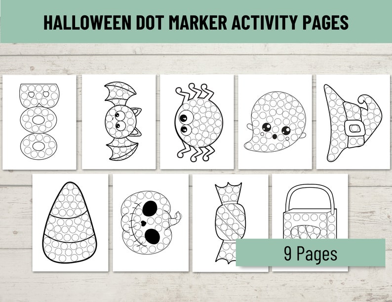 Halloween Dot Marker Printable Activity Pages Halloween Do a - Etsy