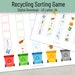 Recycling Sorting Game for Kids, Recycling Earth Day Activity ...