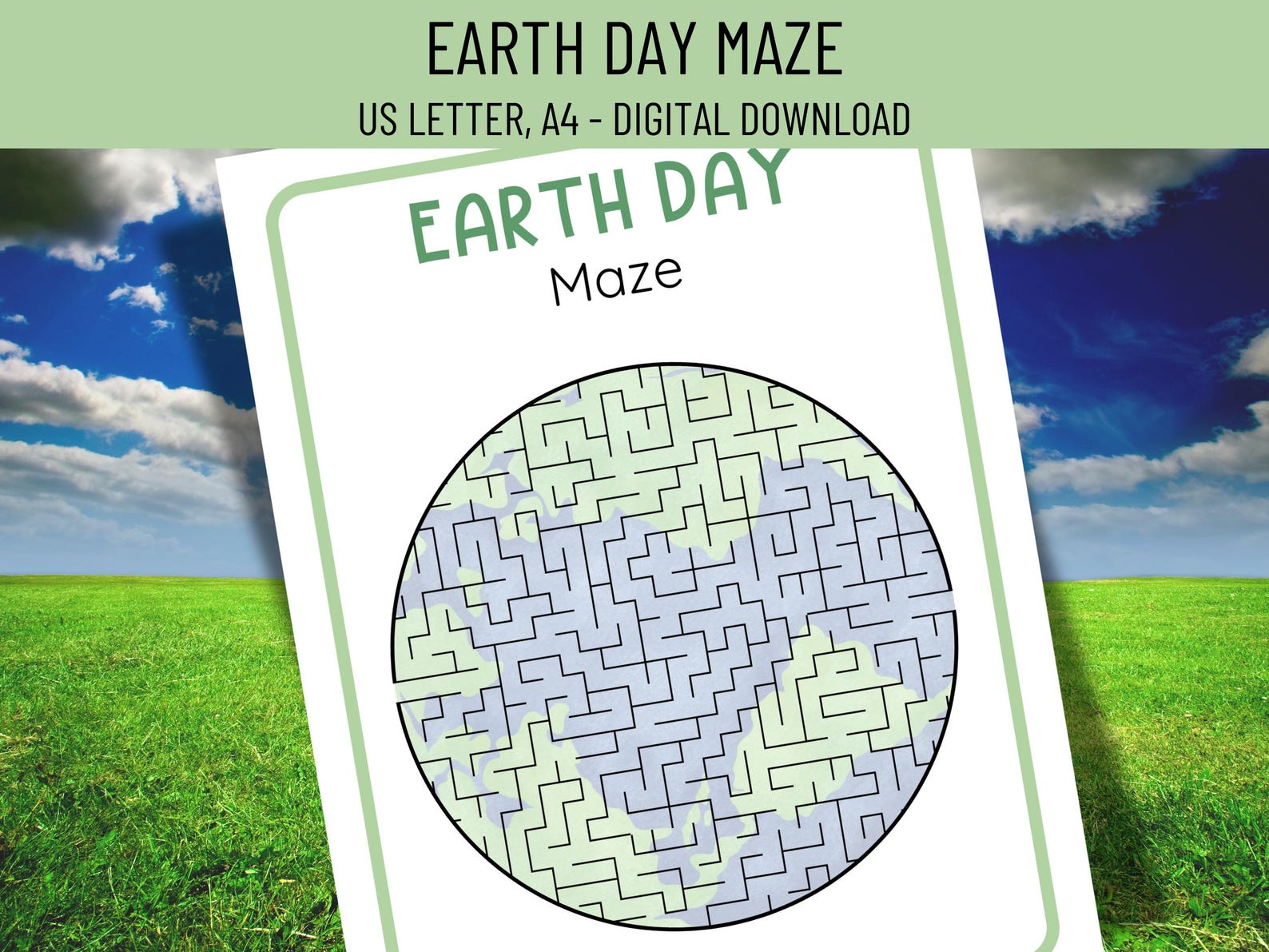 Earth Day Maze, Printable Earth Day Maze Activity Page, Earth Day ...
