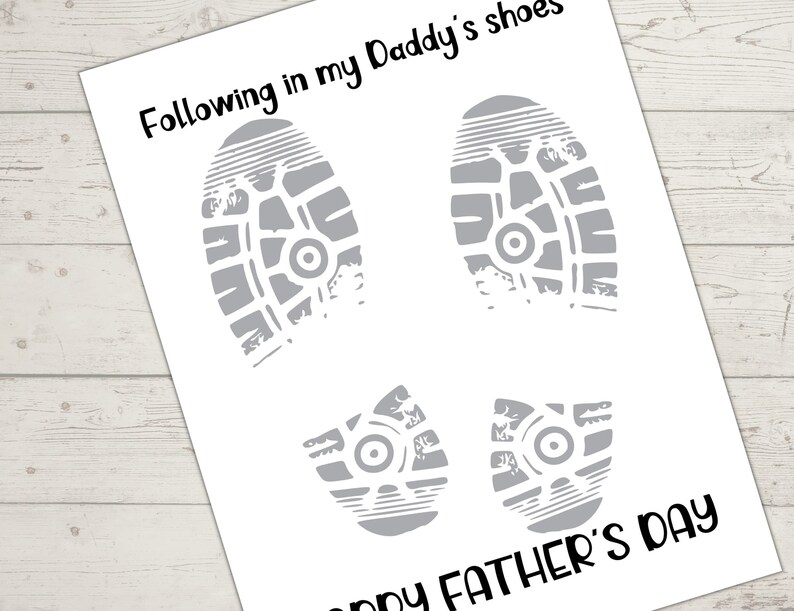 Father's Day Footprint Craft, Footprint Gift for Dad, Following in My ...