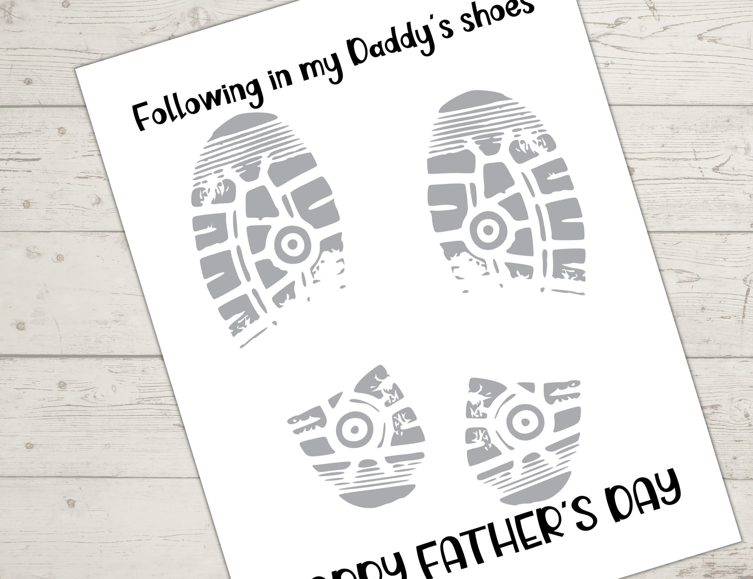 Father's Day Footprint Craft, Footprint Gift for Dad, Following in My ...