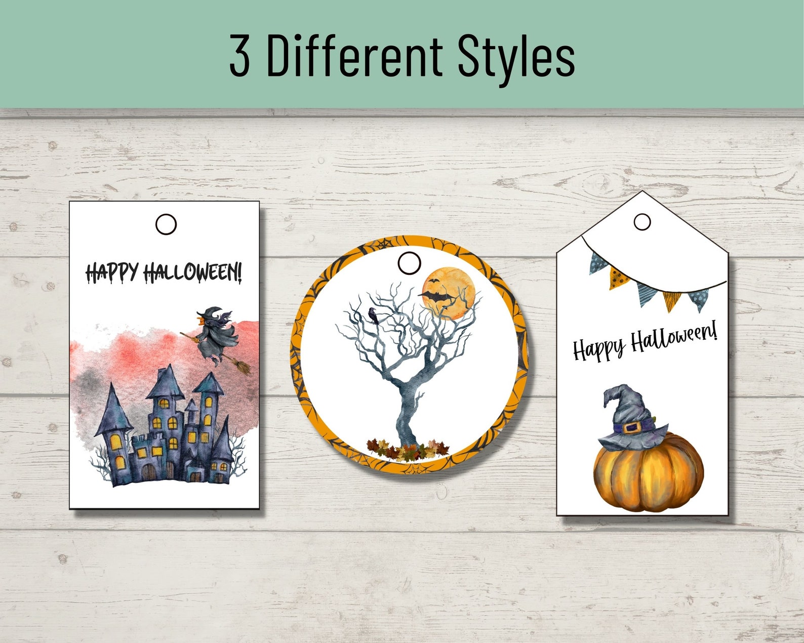 Halloween Printable Gift Tags Halloween Favor Tags Happy - Etsy