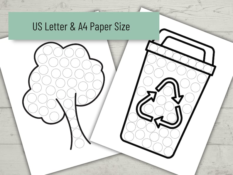 Earth Day Dot Marker Printable Activity Pages, Do a Dot Coloring, Do a ...