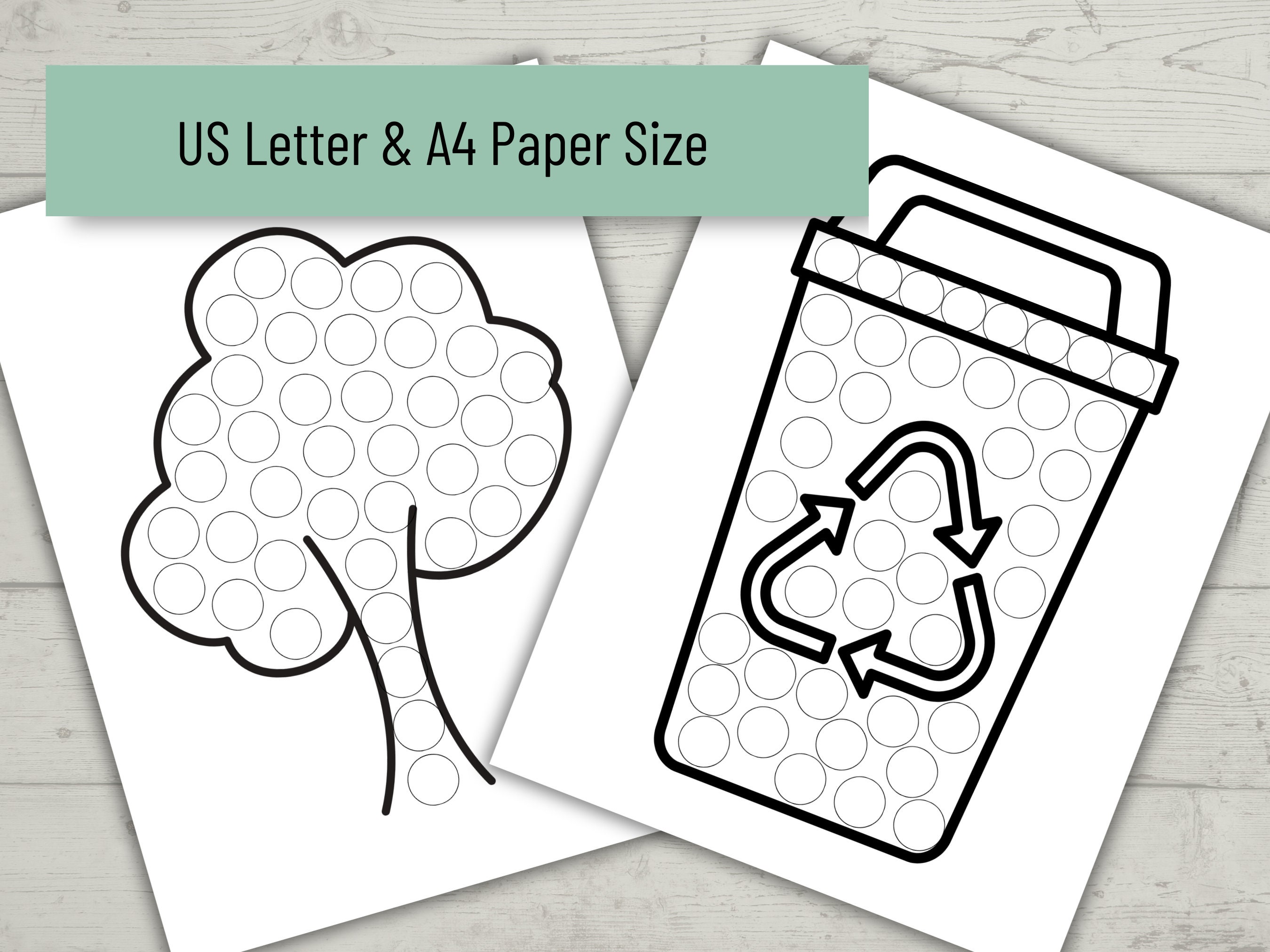 Earth Day Dot Marker Printable Activity Pages, Do a Dot Coloring, Do a ...