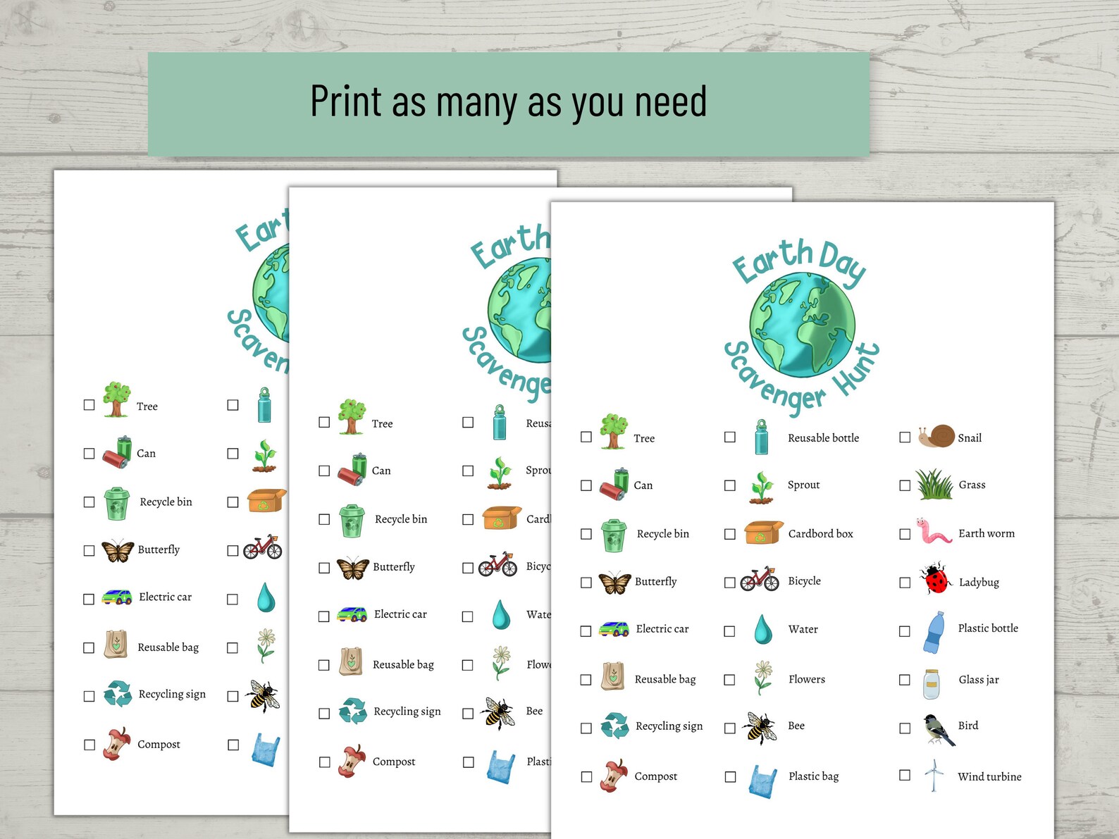 Earth Day Scavenger Hunt, Earth Day Printable Game for Kids, Earth Day ...